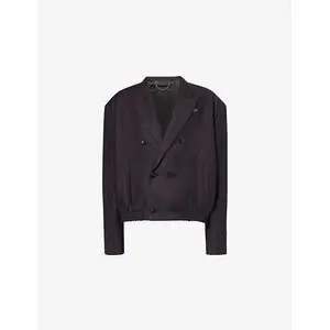 Martine Rose Double-breasted Striped Relaxed-fit Stretch-woven Blend Jacket