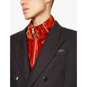 Martine Rose Double-breasted Striped Relaxed-fit Stretch-woven Blend Jacket