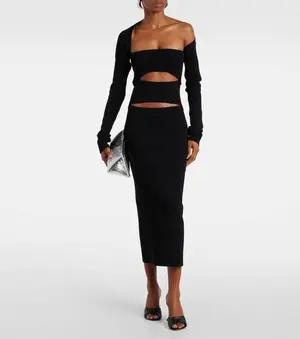 Christopher Esber Ribbed-knit Jersey Midi Dress