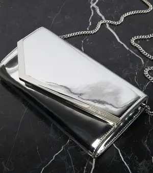 JIMMY CHOO Emmie Mirrored Clutch - Silver