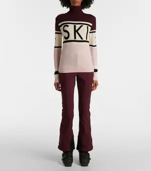 Perfect Moment Schild Intarsia Wool Turtleneck Sweater