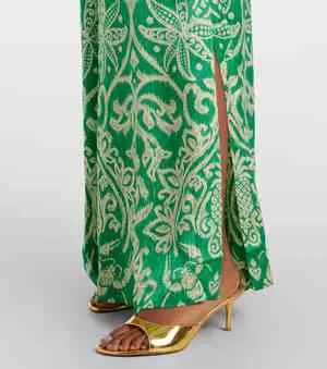 Poupette St Barth Clea Printed Wide-leg Pants - Green