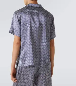 Frescobol Carioca Roberto Printed Silk Bowling Shirt