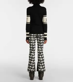 Perfect Moment Schild Intarsia Wool Turtleneck Sweater - Black