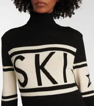Perfect Moment Schild Intarsia Wool Turtleneck Sweater - Black