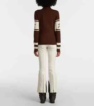 Perfect Moment Schild Intarsia Wool Turtleneck Sweater - Brown