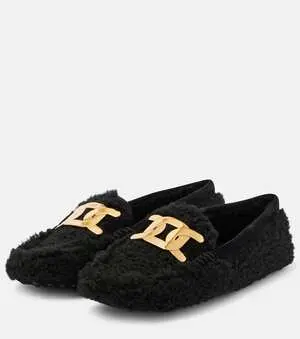 TOD'S Gommini Catena Shearling Driving Shoes