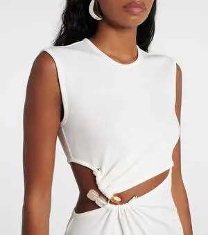 Christopher Esber Concave Stone Maxi Dress - White