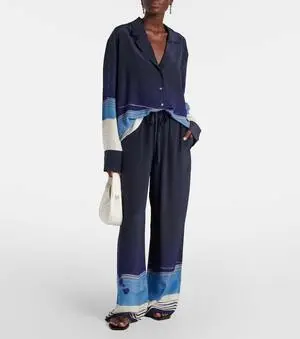 SIR. Mariner Printed Silk Crêpe De Chine Shirt
