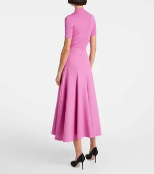 Oscar De La Renta High-rise Wool-blend Midi Skirt