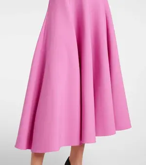 Oscar De La Renta High-rise Wool-blend Midi Skirt