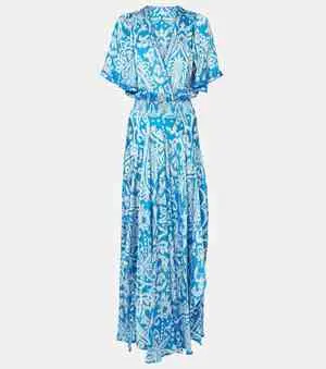 Poupette St Barth Mabelle Printed Maxi Dress - Blue