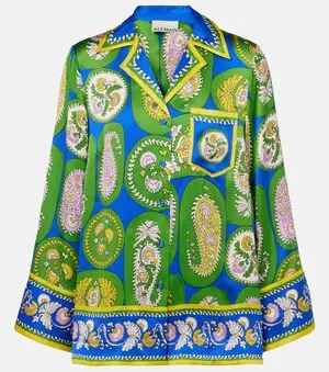 ALEMAIS Alémais Printed Silk Satin Shirt - Multicoloured