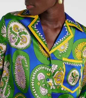 ALEMAIS Alémais Printed Silk Satin Shirt
