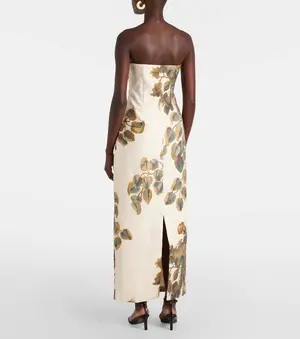 SIR. Evalita Floral Linen Bustier Dress
