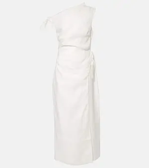 Women's One-Shoulder Linen Maxi Dresses