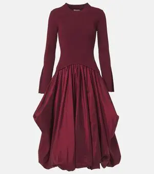 Simkhai Kenlie Satin And Jersey Midi Dress - Red