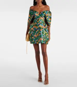 ALEMAIS Alémais Printed Off-shoulder Corset Dress
