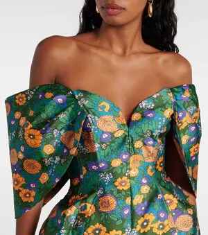 ALEMAIS Alémais Printed Off-shoulder Corset Dress