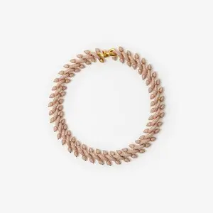 Burberry Spear Pavé Chain Necklace - Gold/pink
