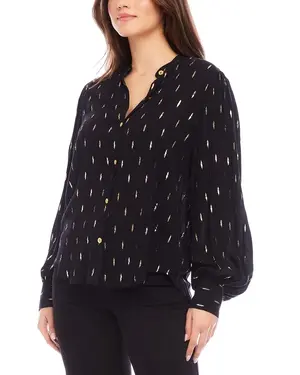 Karen Kane Shirred Sleeve Top