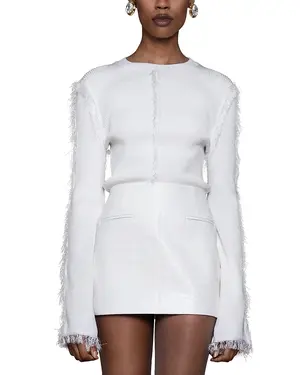 NONCHALANT LABEL Fringe Trim Sweater