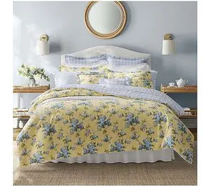 Laura Ashley Cassidy Yellow Full Queen Comforte Sham Bonus Se - One-color