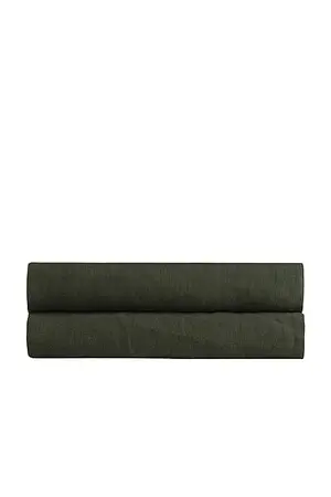 PARACHUTE Linen Fitted Sheet Evergreen