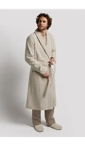PARACHUTE Classic Turkish Cotton Robe In Beige - Bone