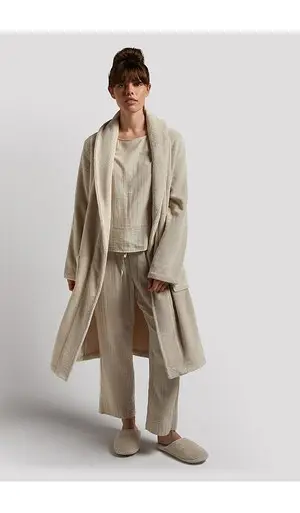 PARACHUTE Classic Turkish Cotton Robe In Beige - Bone