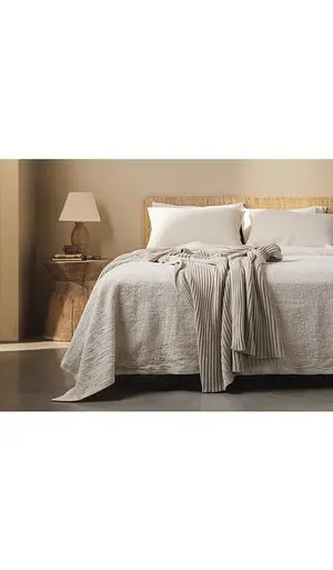 PARACHUTE Oversized Rib Knit Throw In Beige