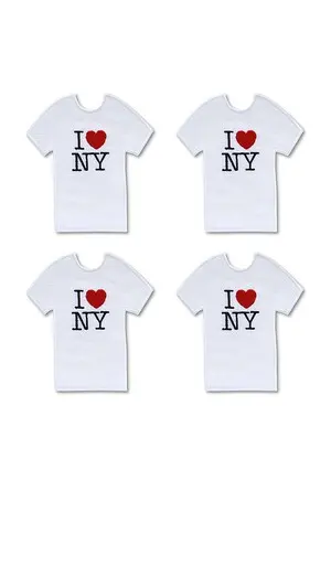 CHEFANIE Ny T-shirt Cocktail Napkins In White - N,a