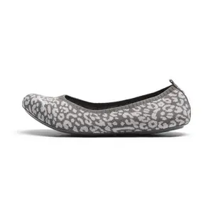 PUMA Iliana Leopard Print Ballerina Flats - Flat Medium Gray-galactic Gray
