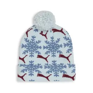 PUMA Fair Isle Pom Pom Beanie Lt Pastel Blue