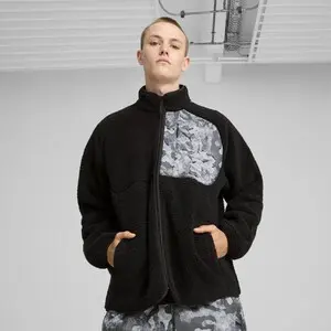 PUMA Sherpa Fleece Track Jacket With Camouflage Accents