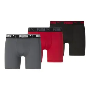 PUMA Training Training Fit Boxer Briefs 3 Pack Red,grey