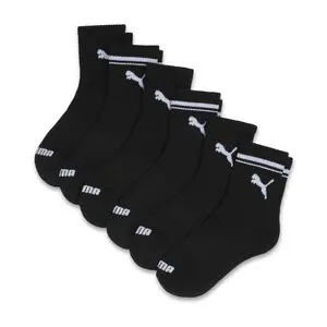 PUMA Half-Terry Low Crew Socks - 6 Pairs Black,white