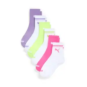 PUMA Half-Terry Low Crew Socks - 6 Pairs White,multi