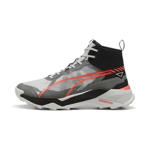 PUMA Explore Nitro 2 Mid Hiking Shoes - Feather Gray-cast Iron-glowing Red