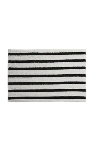 PARACHUTE Organic Resort Stripe Tub Mat In Black,white - Plaster With Soft Black