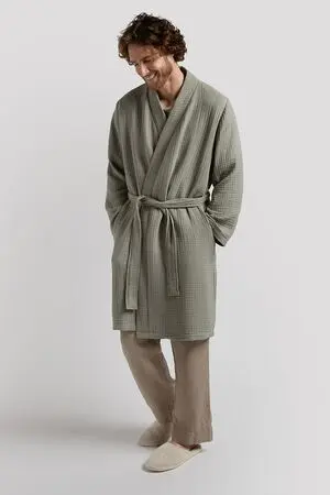 PARACHUTE Cloud Cotton Robe In Green - Moss