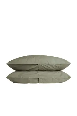 PARACHUTE Percale Pillowcase Set In Green - Moss