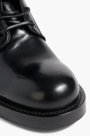 Dolce & Gabbana Buckled Glossed-leather Combat Boots