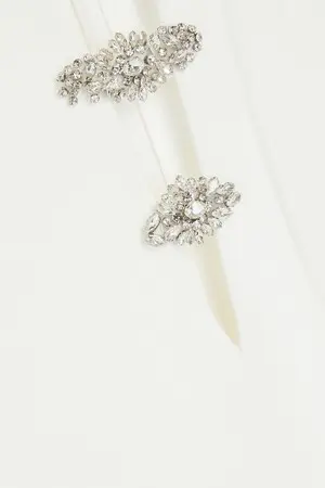 Badgley Mischka Embellished Stretch-crepe Gown