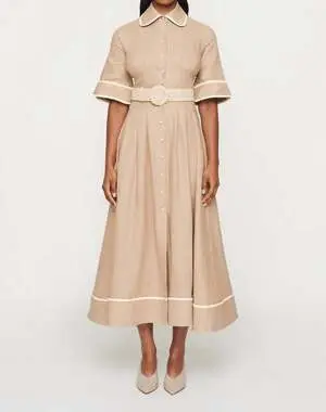 BE CLEAR Be Clear Lucia Shirt Dress - Brown