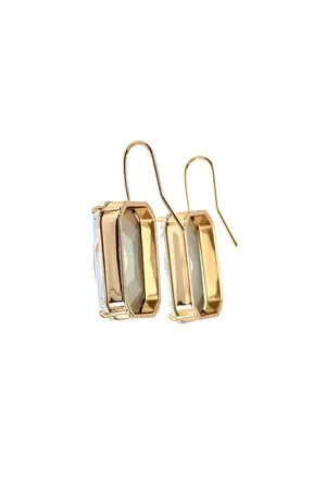 KENNETH JAY LANE Crystal Octagon Fishhook Earrings - Gold