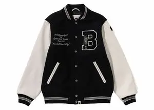 A BATHING APE Embroidery Varsity Jacket
