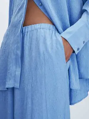 Significant Other Crinkle-satin Wide-leg Trousers