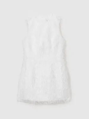 Anna Quan Raven Feather Knit Mini Dress