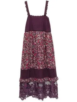 Farm Rio Chelsea Garden Embroidered Dress - Purple